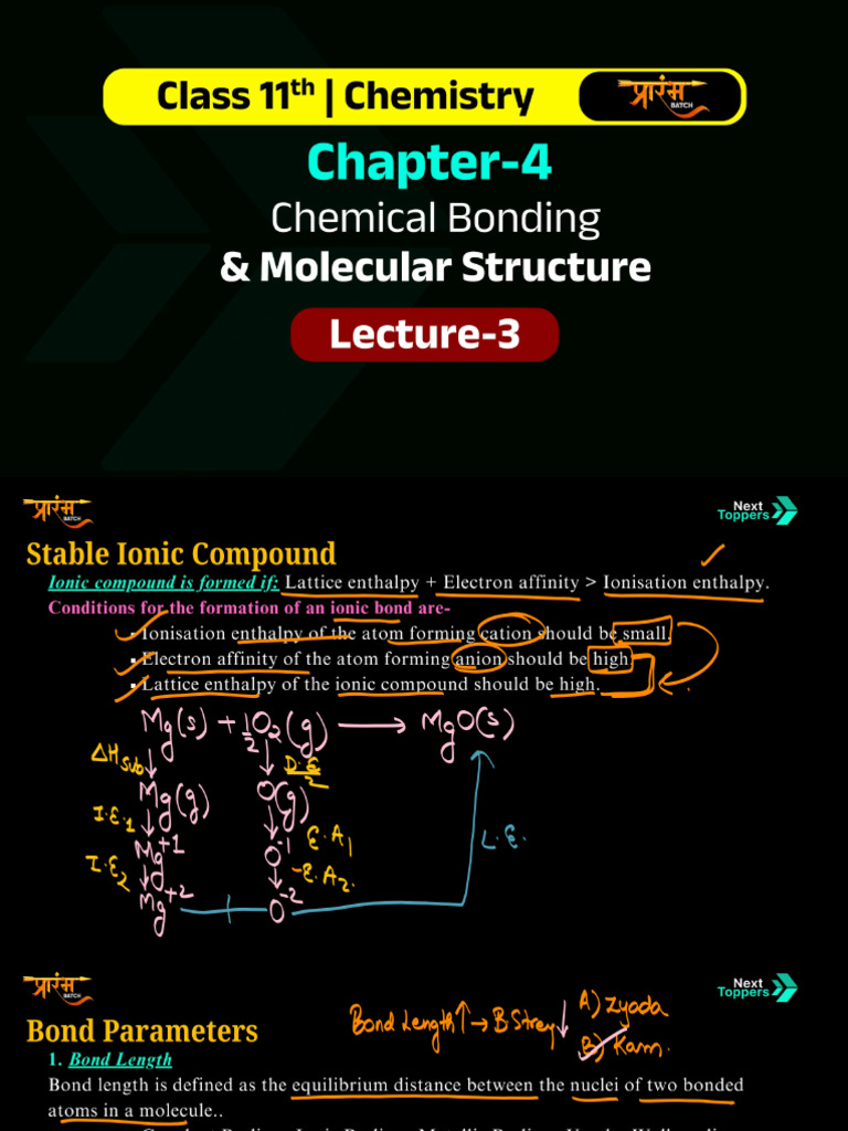 Chemical Bonding & Molecular Structure - L3 | PDF