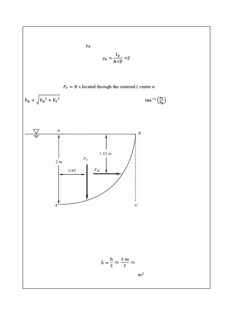 Hydrostatic Force On Curved Surface | PDF | Pressure | Applied And ...