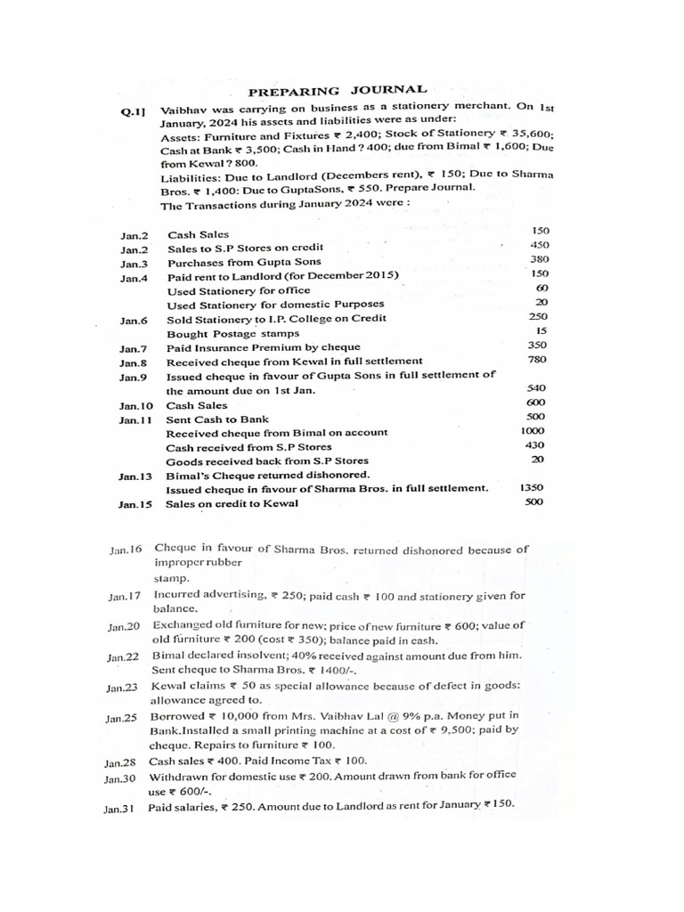 Accounts Journal Entries | PDF