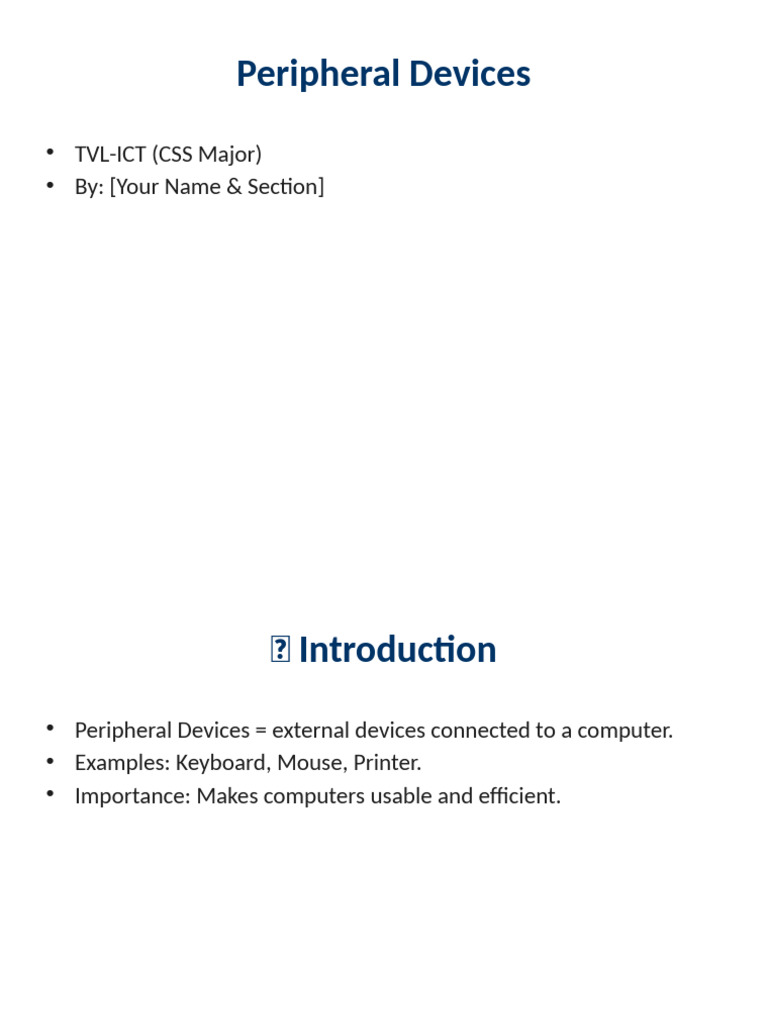 Peripheral Devices Presentation | PDF
