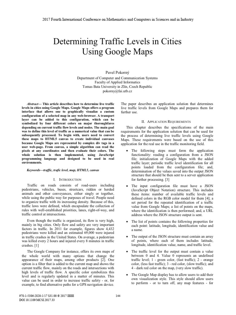Live City Traffic Analysis with Google Maps | PDF | World Wide Web ...