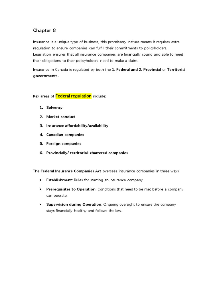 Canadian Insurance Regulation Overview | PDF | Negligence | Damages
