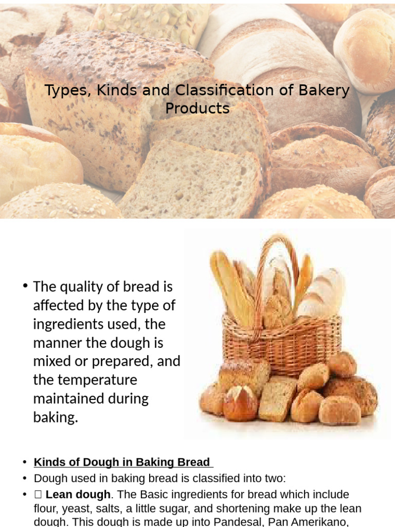 BPP Types Kinds Baked Products Week3 | PDF | Breads | Dough