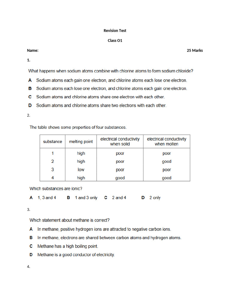 Revision Test O1 | PDF