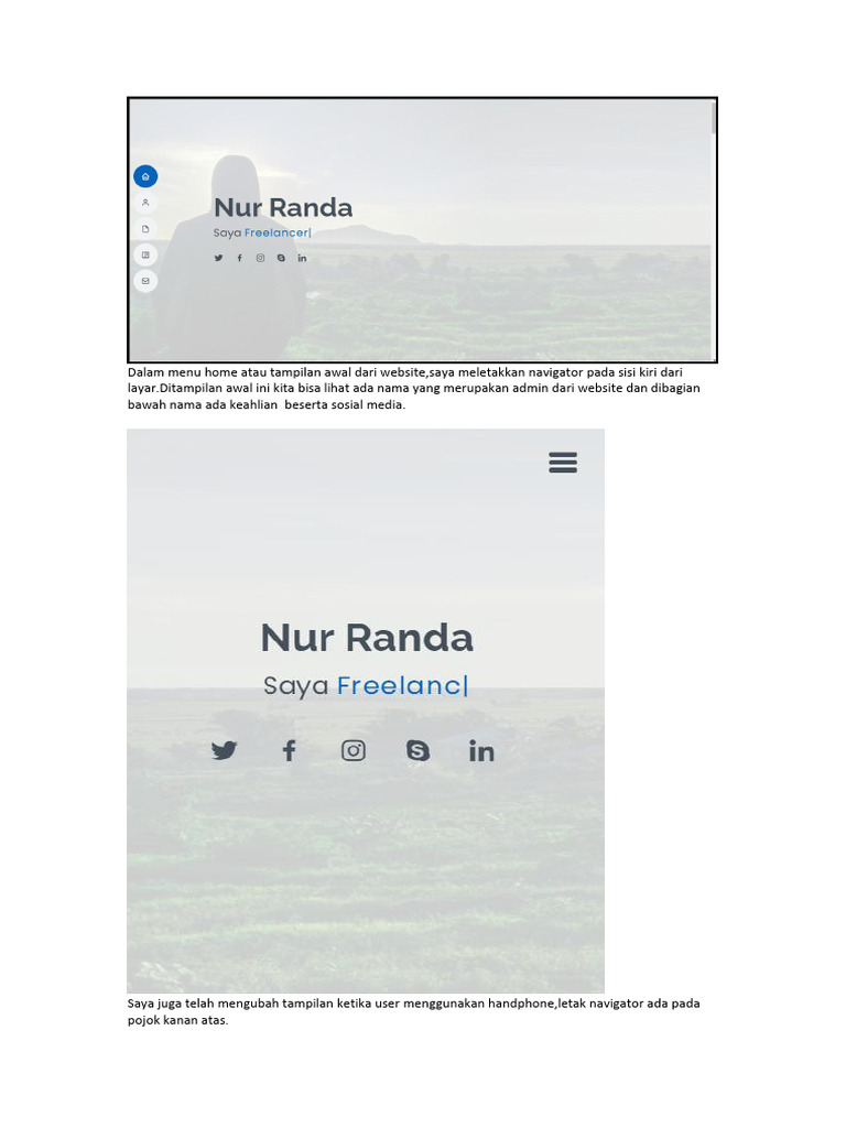 Desain Menu Website Pribadi yang Responsif | PDF