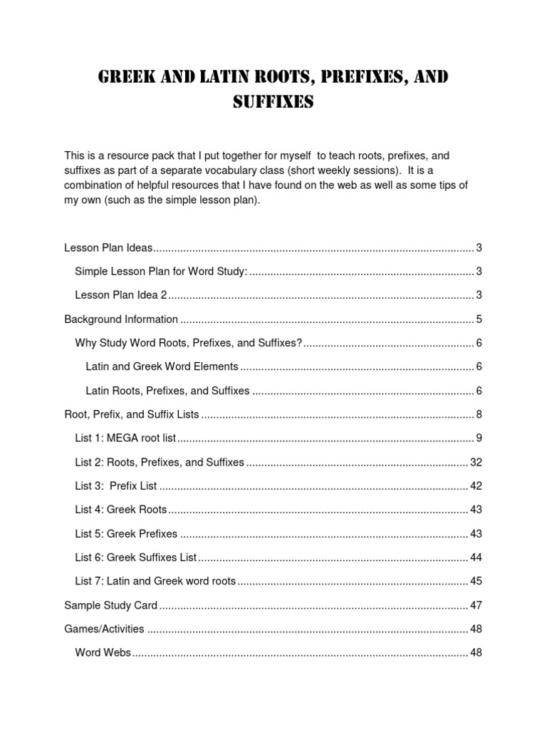 Teaching Latin and Greek Word Elements | PDF | Latin | English Language