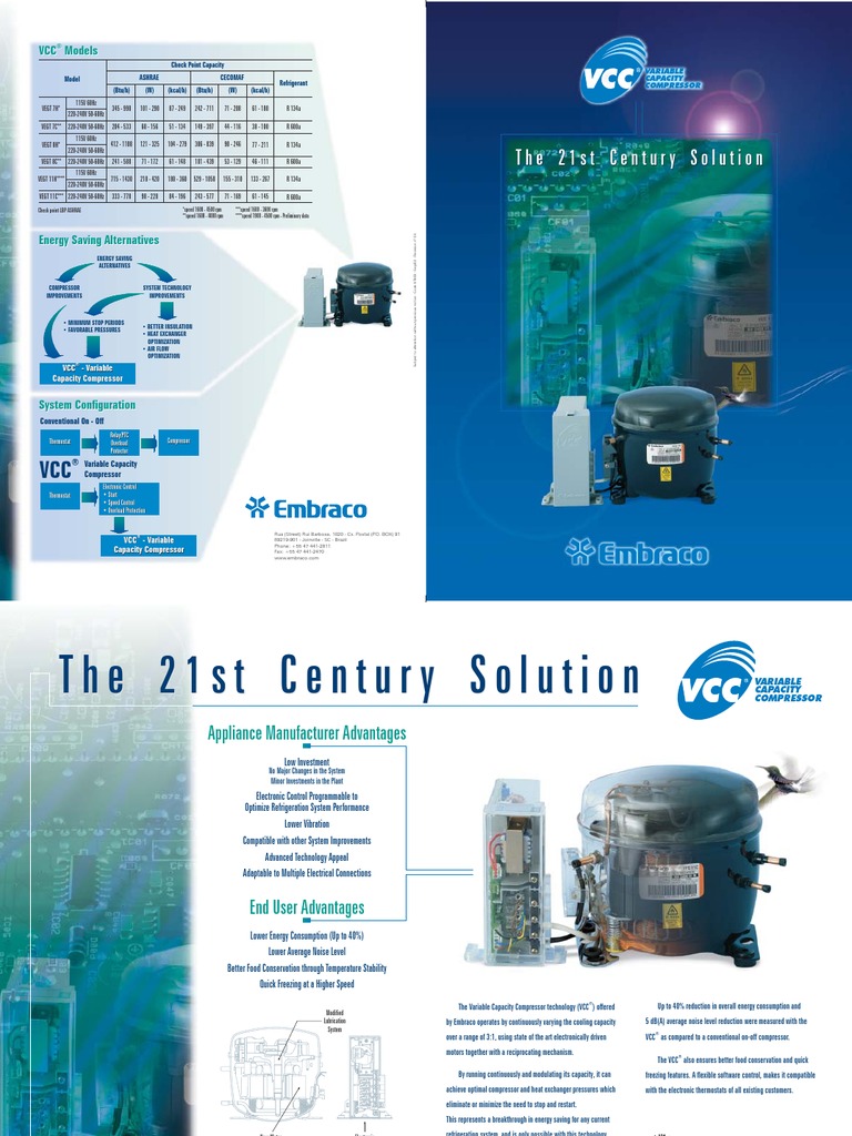 Embraco Compressor | PDF | Gas Compressor | Refrigeration