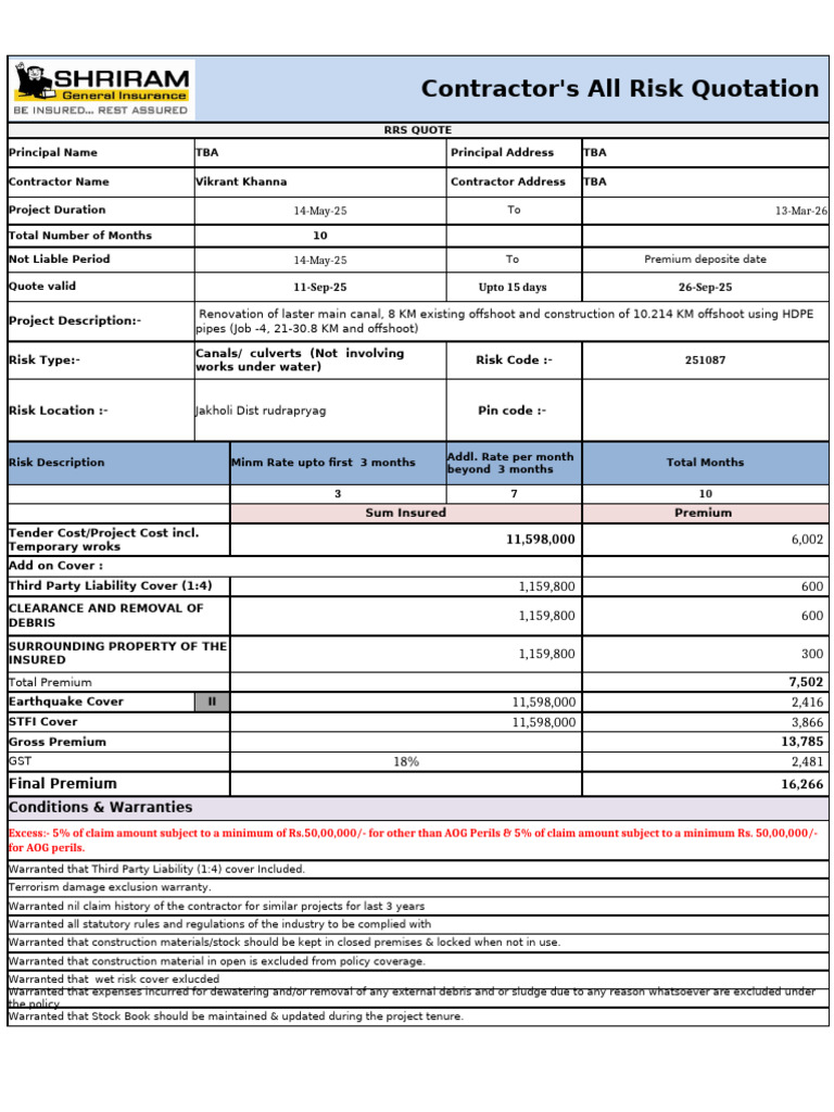 Vikrant Khanna - 298202510224757.xlsm | PDF | Insurance | Epidemics