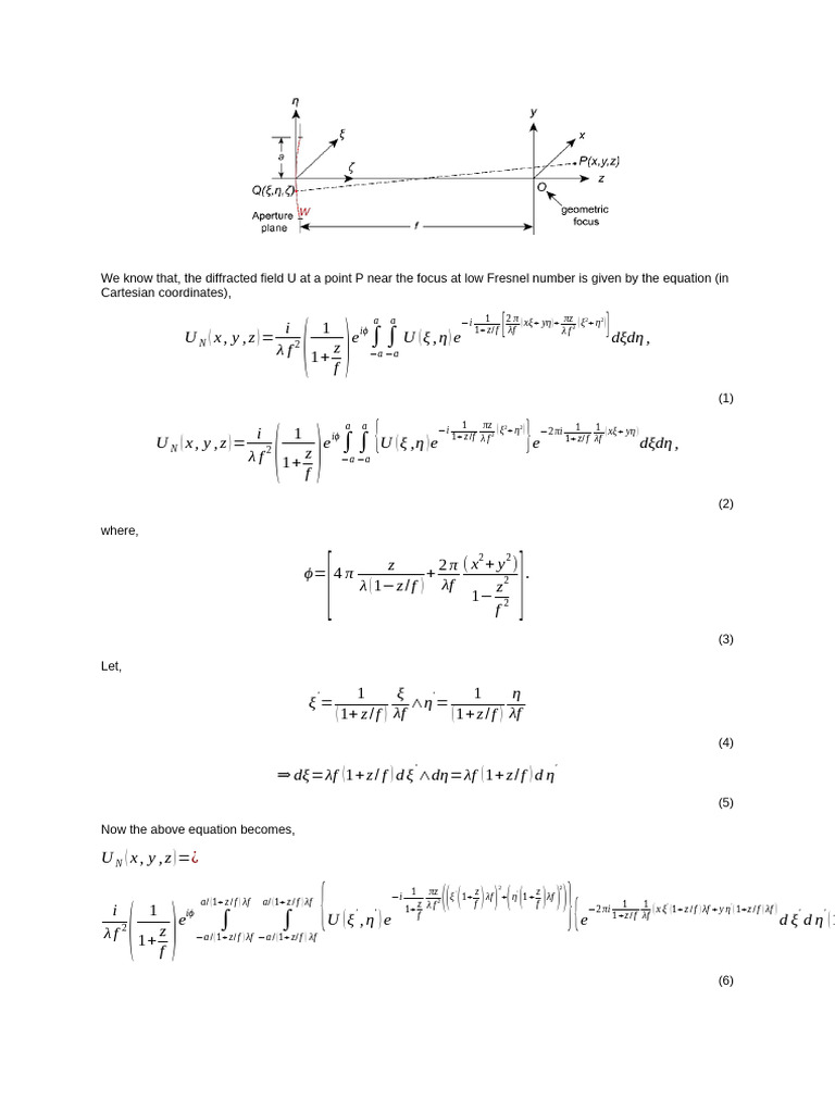Diffraction Field Calculation Using Fourier Transform | PDF | Applied ...