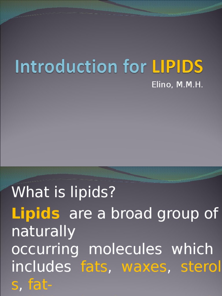 LIPIDS Report | PDF | Lipid | Fat