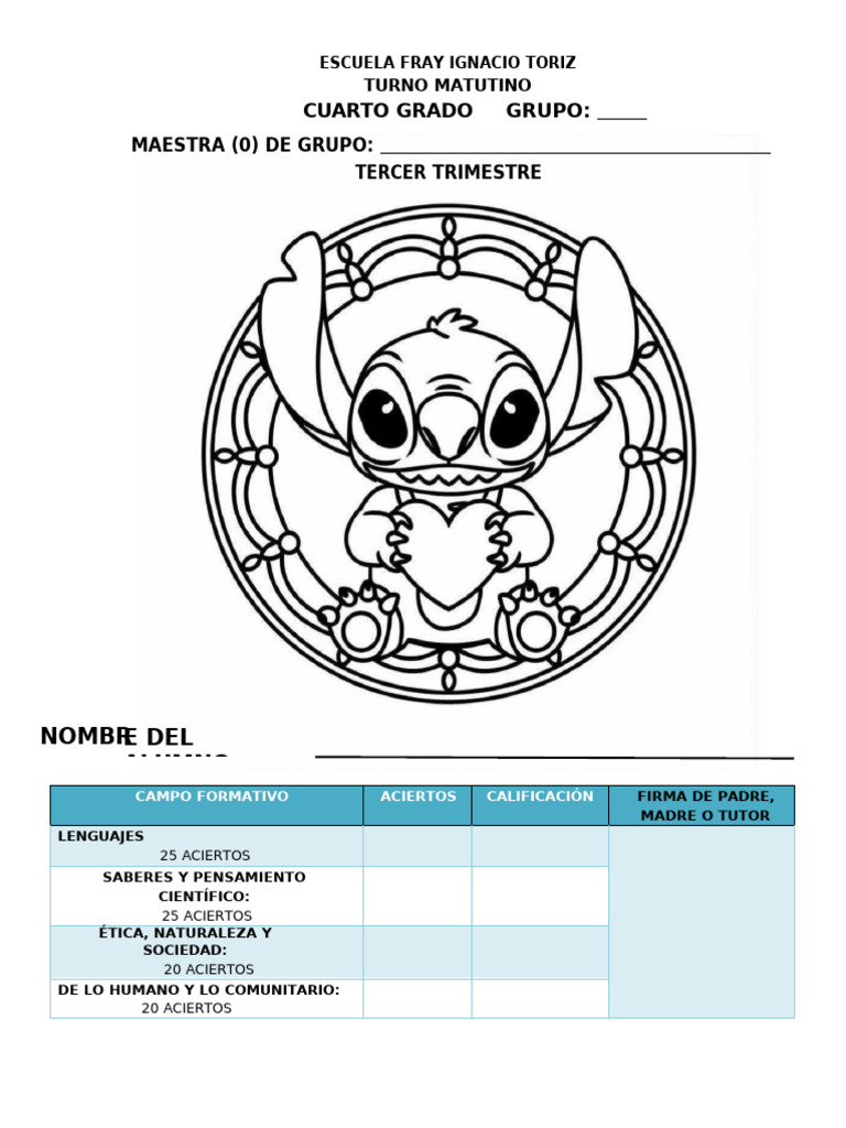 Caratula Examen 3er Trimestre Matutino | PDF