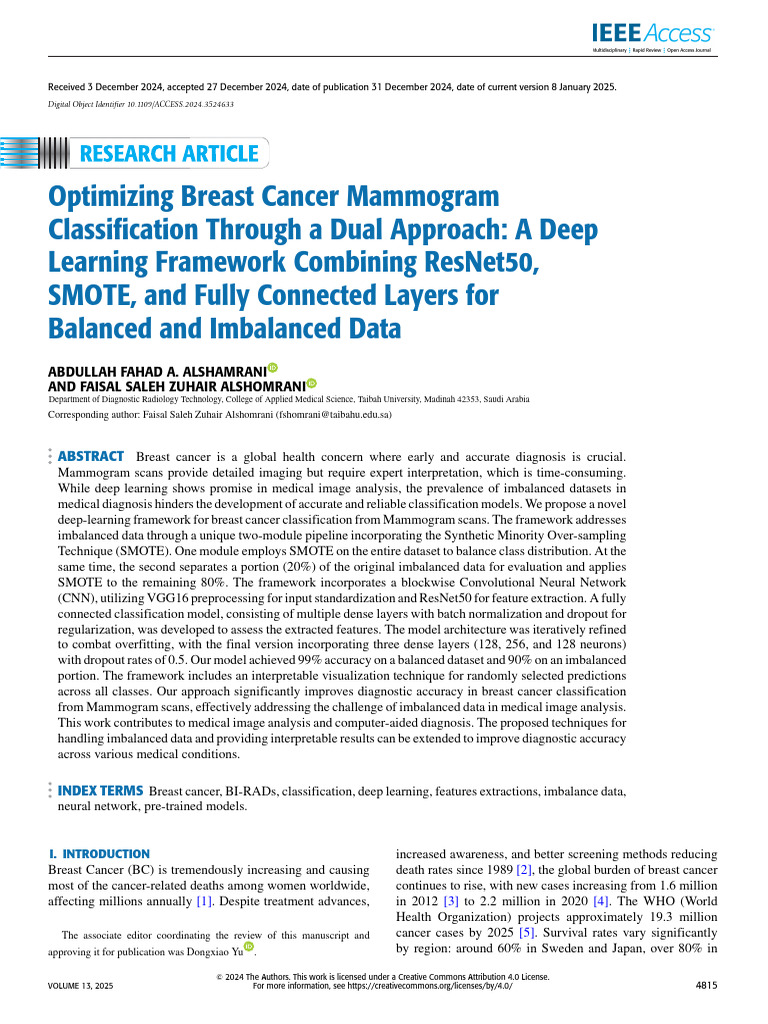 Optimizing Breast Cancer Mammogram Classification Through A Dual Approach A Deep Learning ...