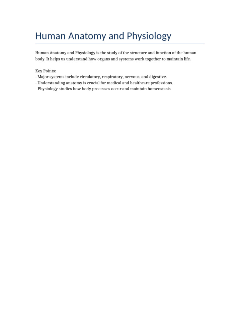 Human Anatomy and Physiology | PDF