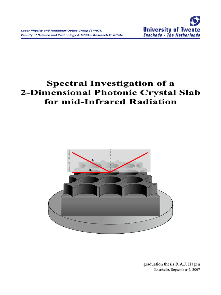 Spectral Study of 2D Silicon Photonic Crystals | PDF | Diffraction | Waves