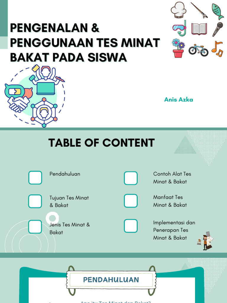 Panduan Tes Minat dan Bakat Siswa | PDF