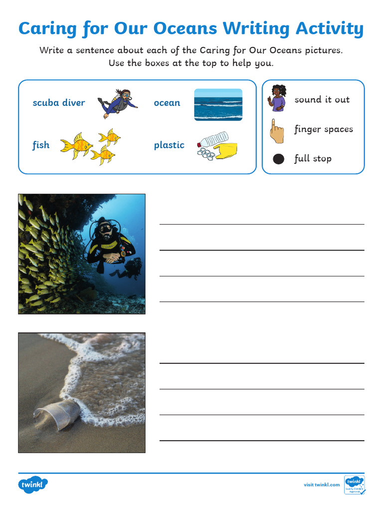 Caring For Our Oceans Early Writing Activity | PDF