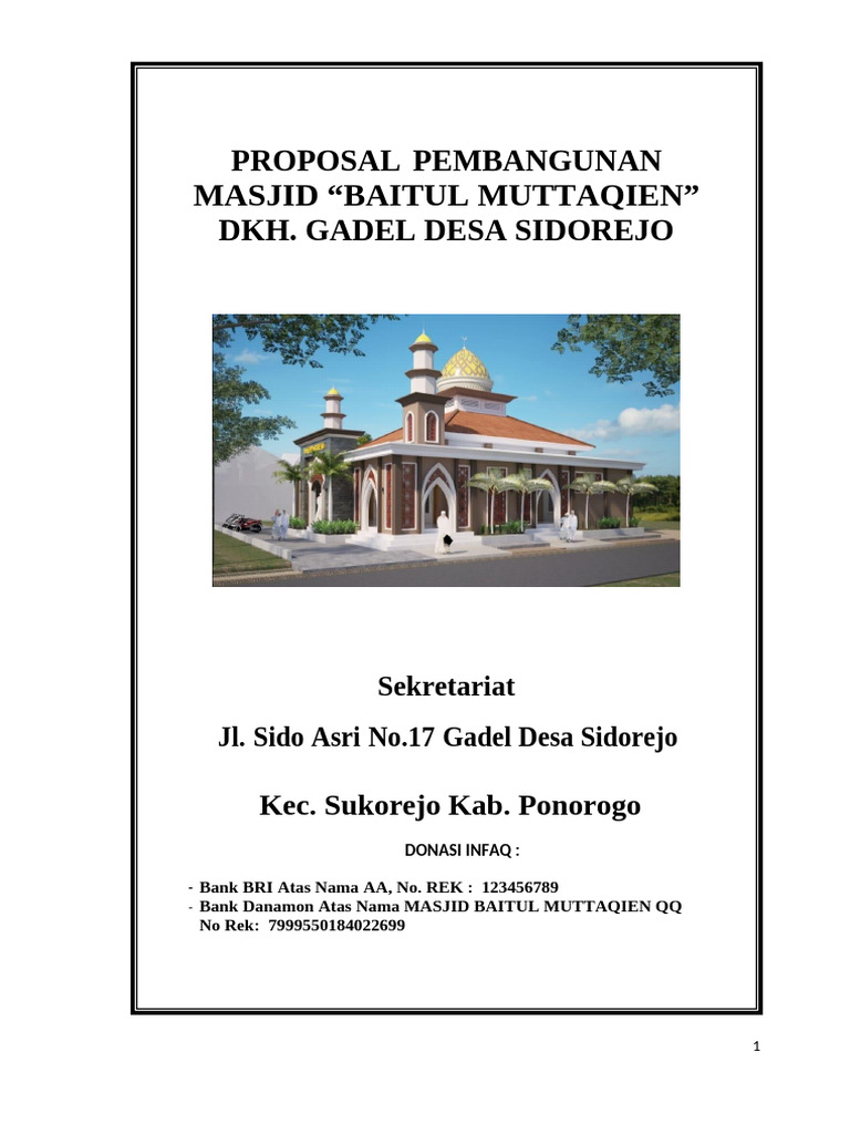 Proposal Masjid Baitul Muttaqien | PDF