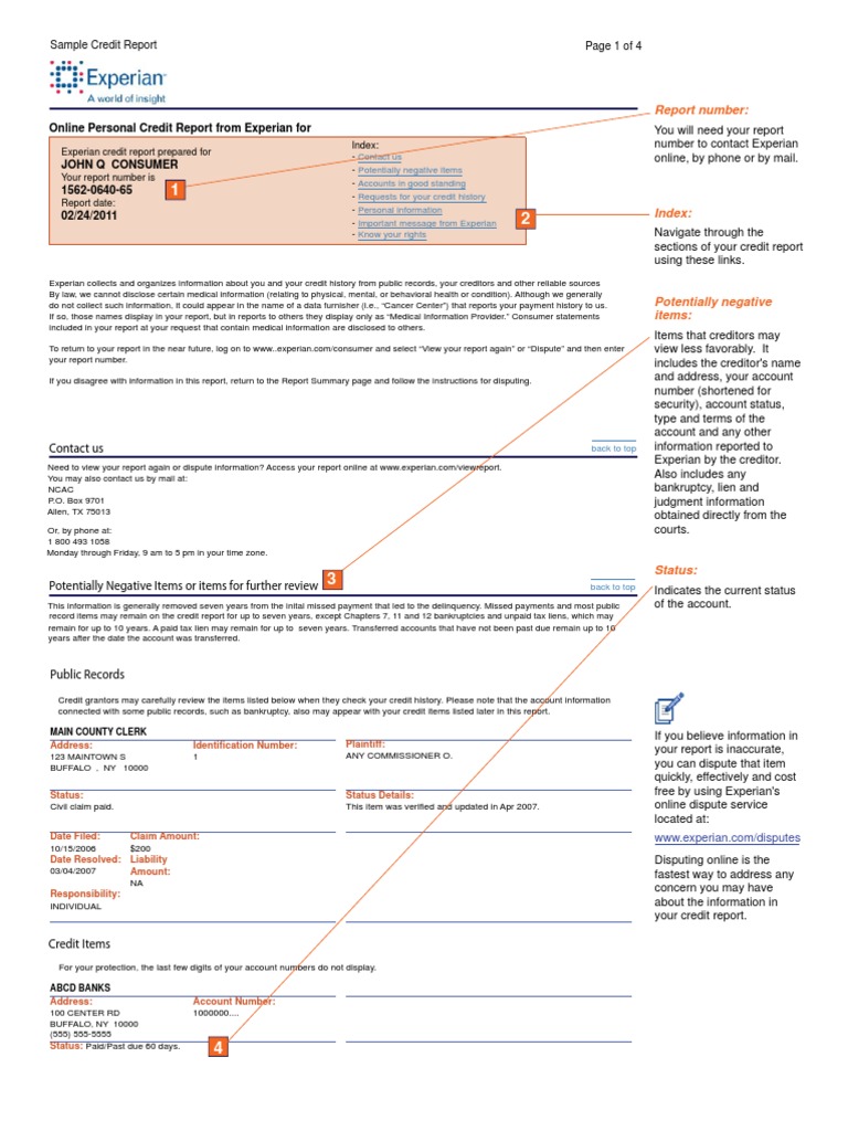 Sample Credit Report