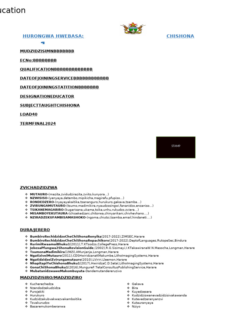 Chishona Language Curriculum Guide | PDF
