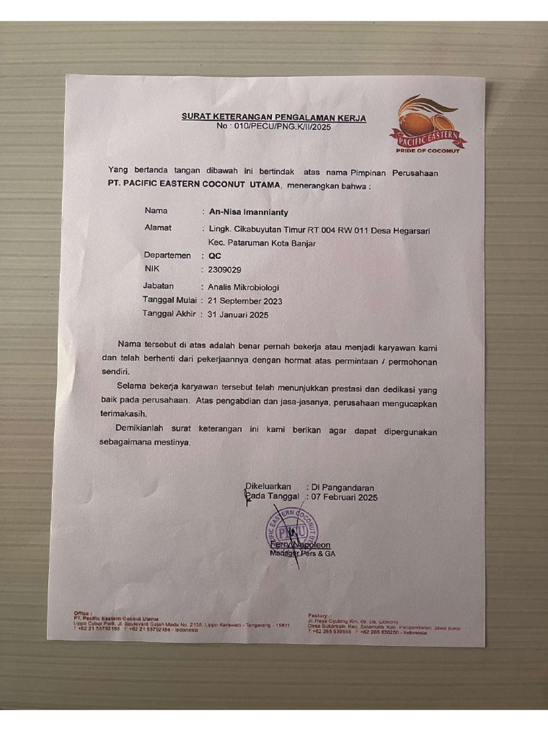 Paklaring | PDF