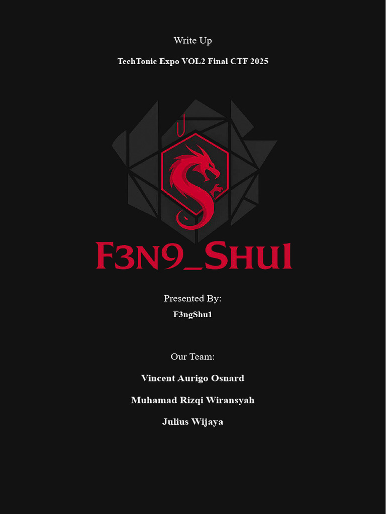FengShui - TechTonicExpoCTF - WriteUp - Final - English - Compressed | PDF | Encryption ...