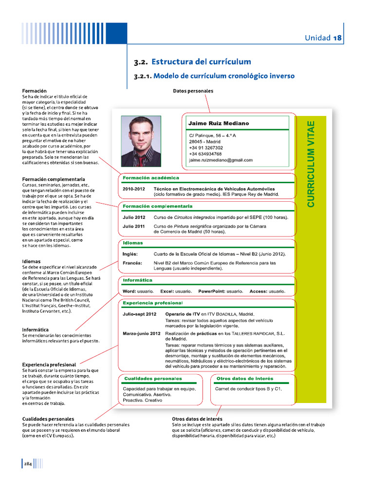 Modelo Curriculum | PDF