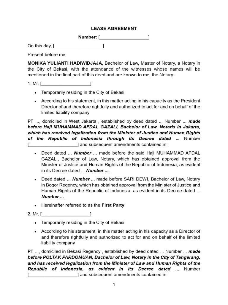 Draft Lease Agreement - Eng | PDF | Lease | Private Law