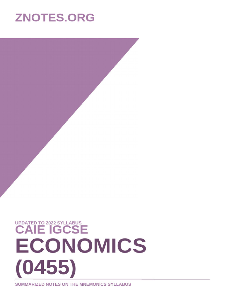 Caie Igcse Economics 0455 Mnemonics v1 | PDF | Taxes | Economics