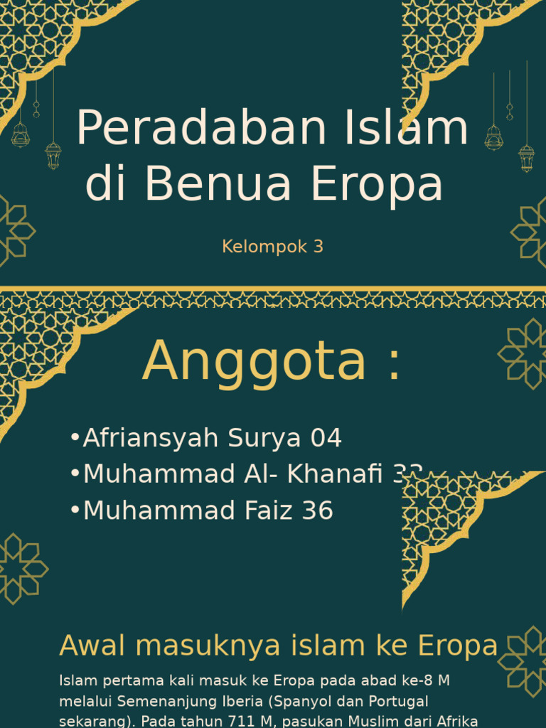Peradaban Islam Di Eropa (Kelompok 3) - 20250909 - 134122 - 0000 | PDF