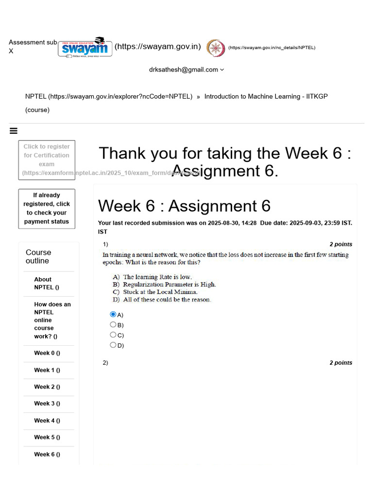 Week 6 Assignment Submission Details | PDF | Learning | Applied Mathematics