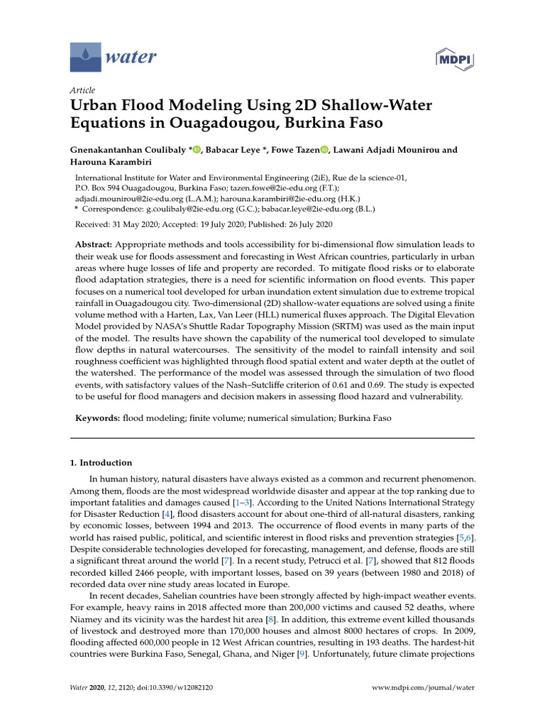 Urban Flood Modeling in Ouagadougou | PDF | Flood | Fluid Dynamics