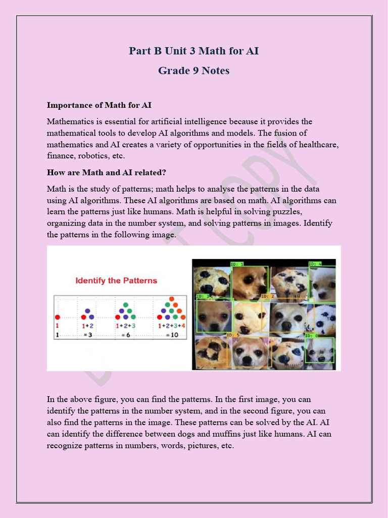 Math's Role in AI for Grade 9 | PDF | Artificial Intelligence ...