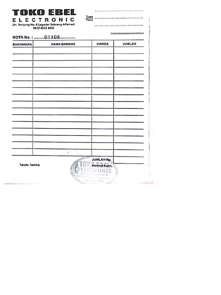 Bon Toko Ebel Elektronik Cimahi | PDF