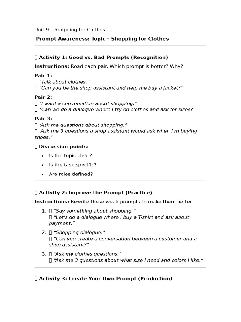 Effective Prompts for Shopping Dialogue | PDF