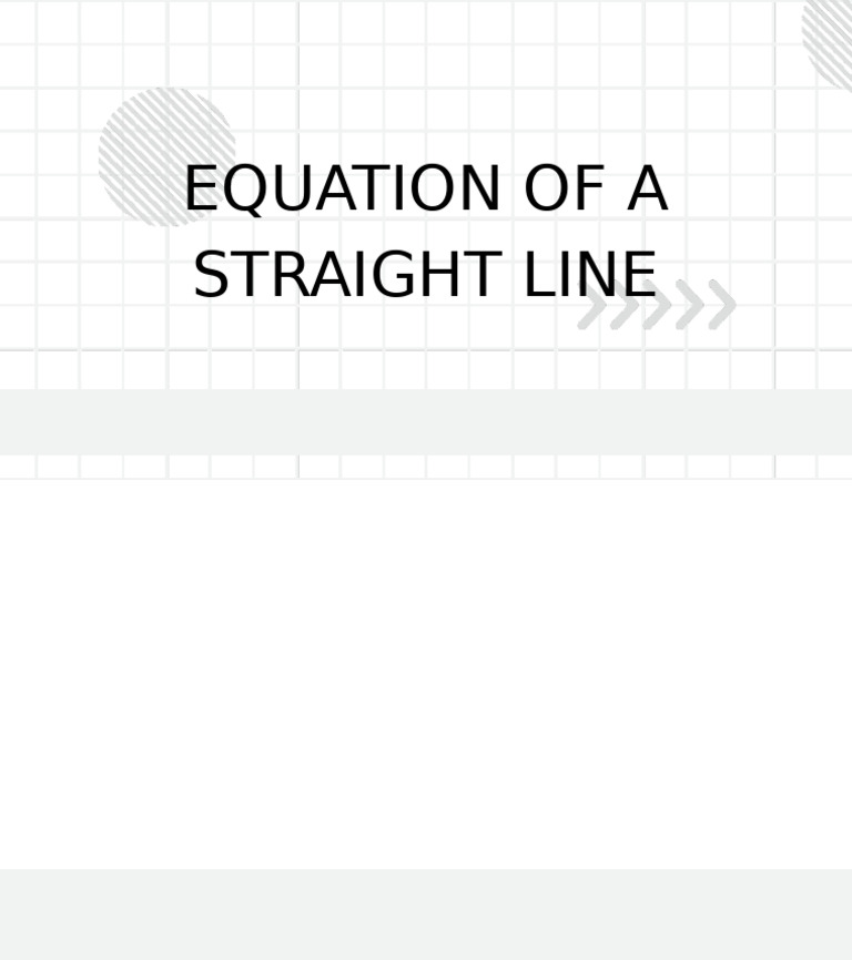 Equation of A Straight Line | PDF