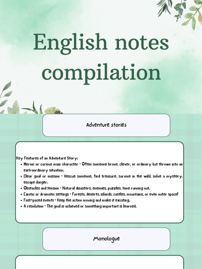 English Notes Compilation | PDF