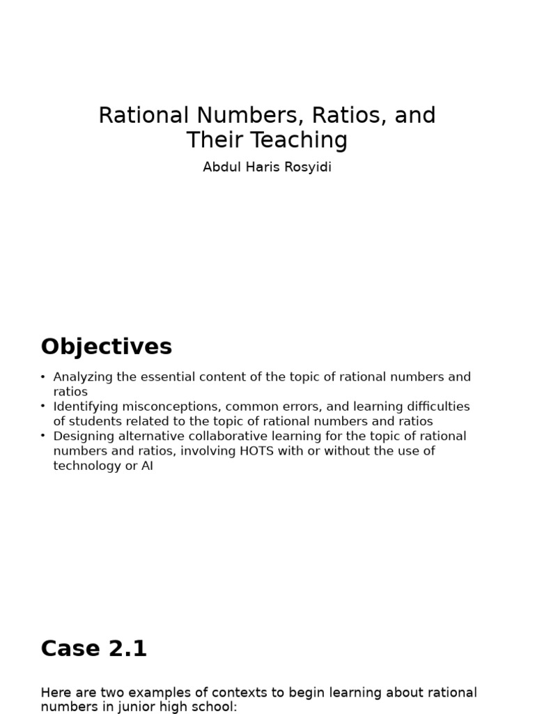 Rational Numbers, Ratios, and Their Teaching | PDF | Multiplication ...