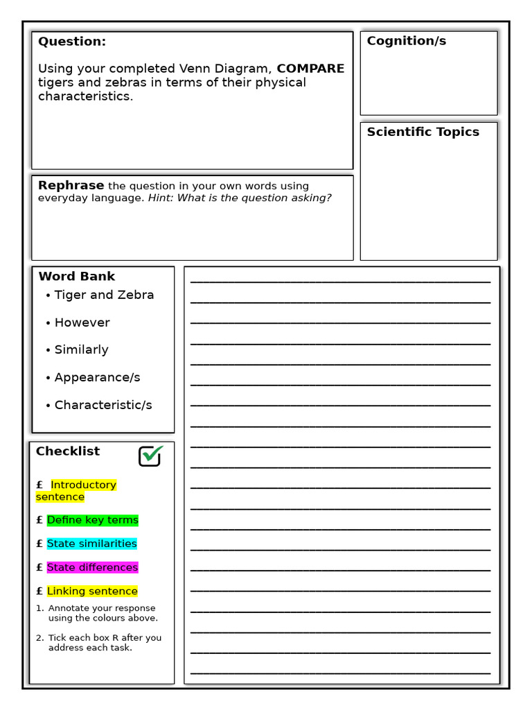 Describing and Comparing Template | PDF