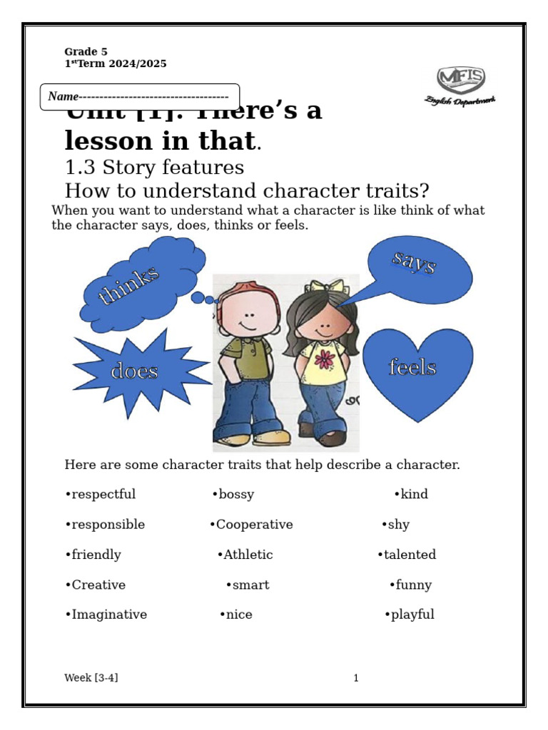 Understanding Character Traits in Stories | PDF