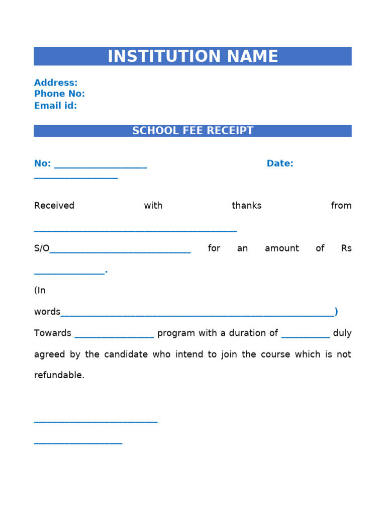 School Fee Receipts 38kjmxm 10-22-06 | PDF