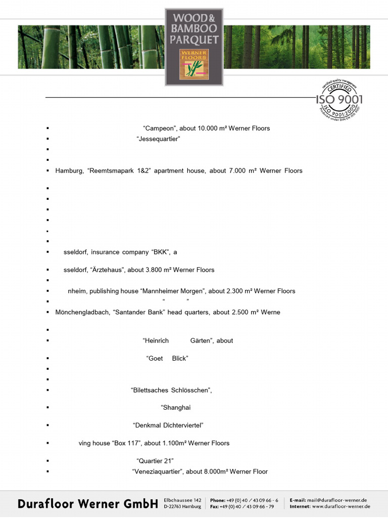 Werner Floors Reference List | PDF | Floors | Buildings And Structures