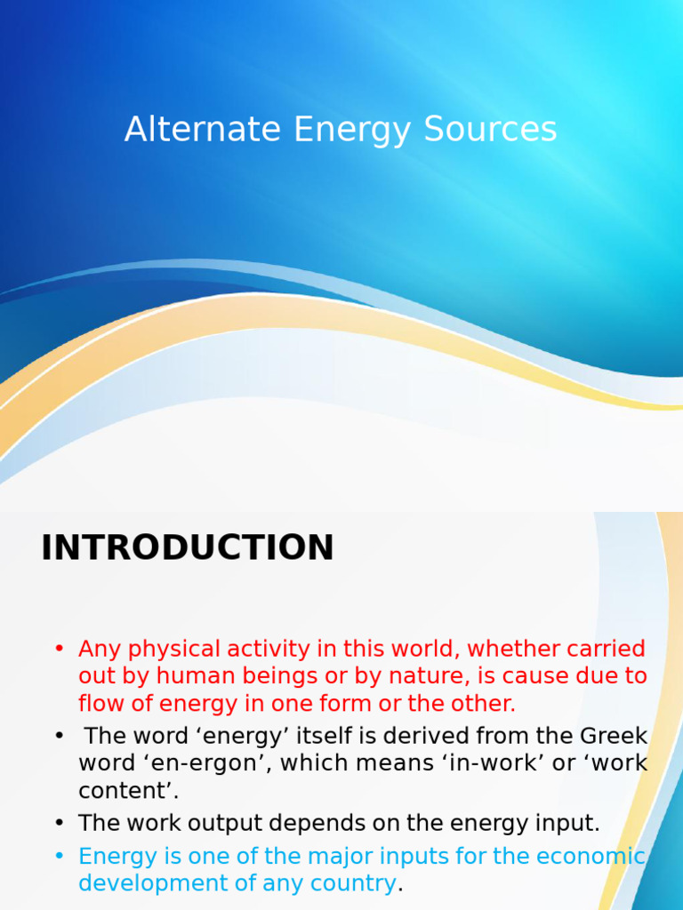 Understanding Alternate Energy Sources | PDF | Energy Development ...