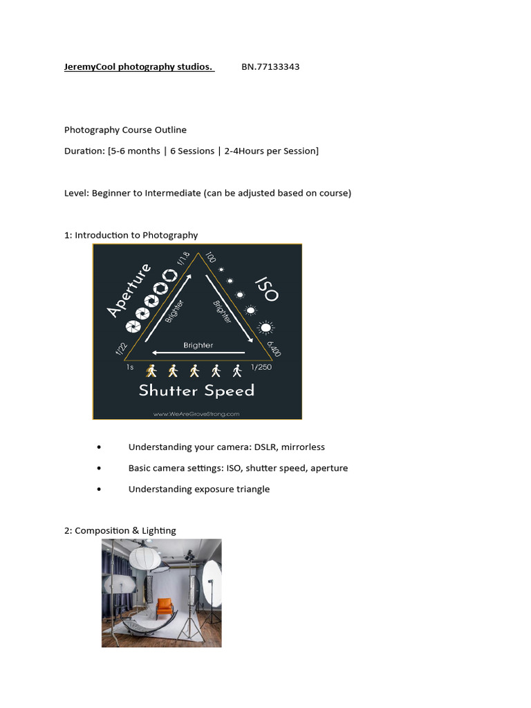 Beginner to Intermediate Photography Course | PDF