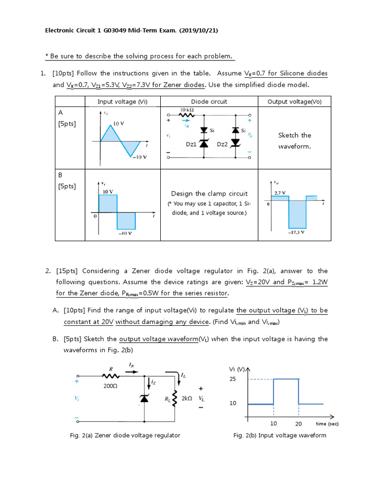 Electronic Circuit Mid-Term Exam Guide | PDF | Bipolar Junction ...