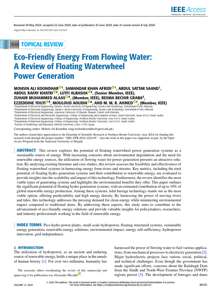 Eco-Friendly Energy From Flowing Water A Review of Floating Waterwheel ...