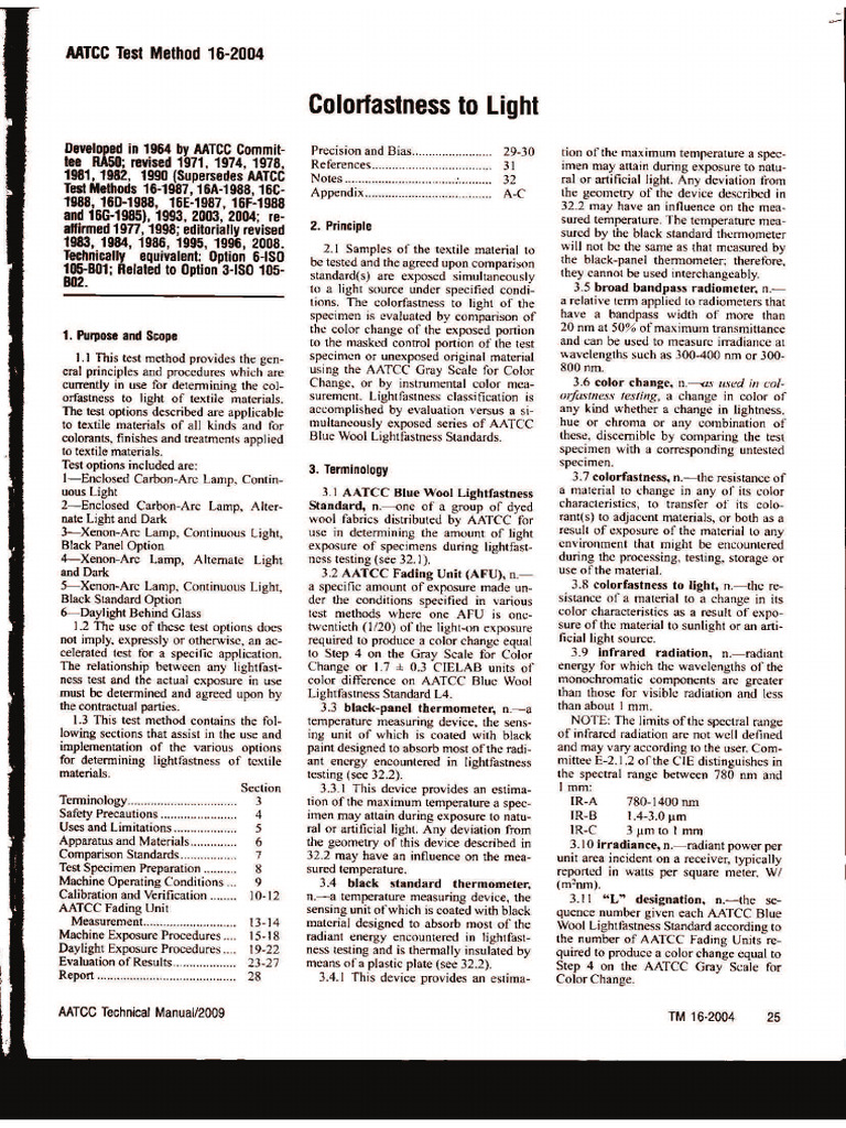 Aatcc 16-2004 | PDF