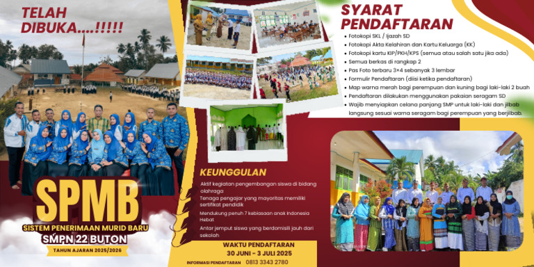 Merah Putih Dan Emas Modern SPMB Penerimaan Murid Baru Banner ...