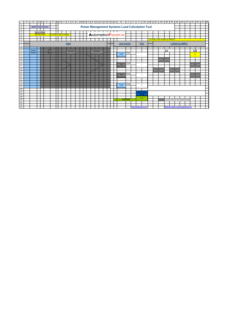 3-Phase Load Calculation Tool | PDF | Electrical Engineering | Electricity
