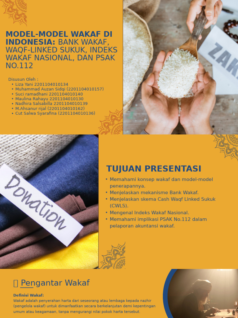 Model-Model Wakaf Di Indonesia Bank Wakaf, Waqf-Linked Sukuk, Indeks ...