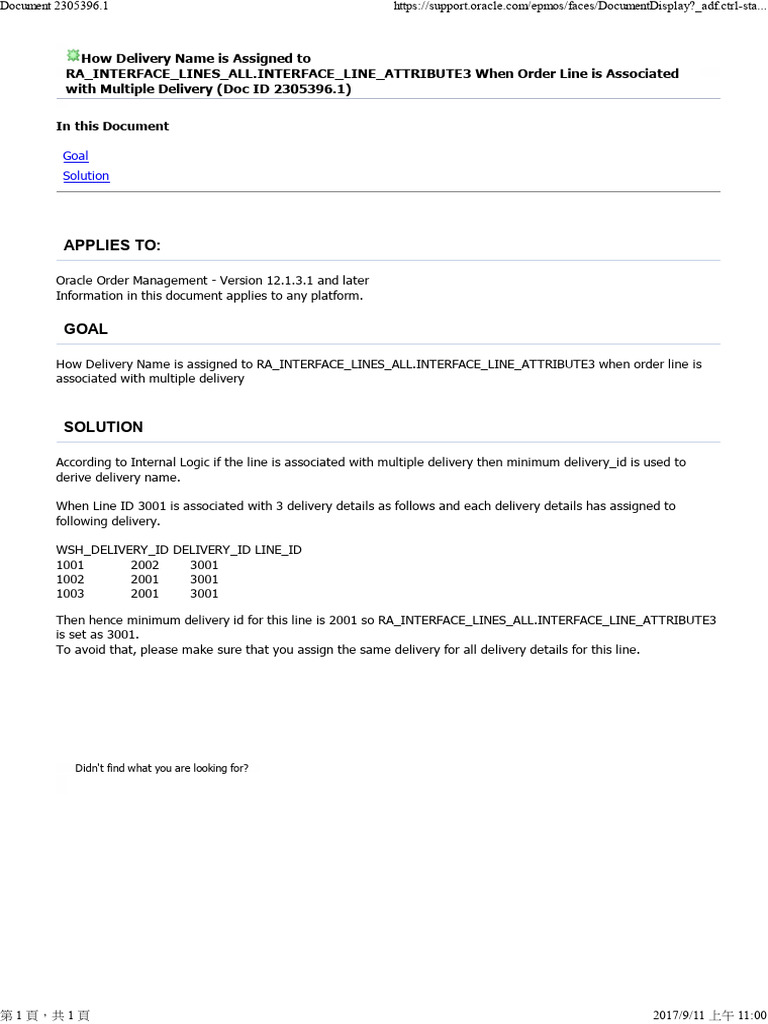 How Delivery Name Is Assigned To RA - INTERFACE - LINES - ALL ...